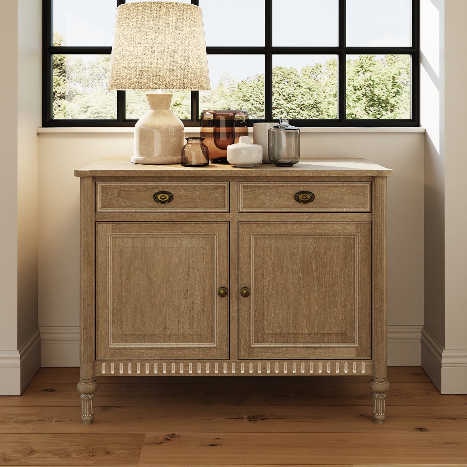 Willow Limed Wash French Small Sideboard - Maison Haven Furniture